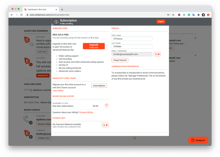 Subscribe to Bria Solo | CounterPath